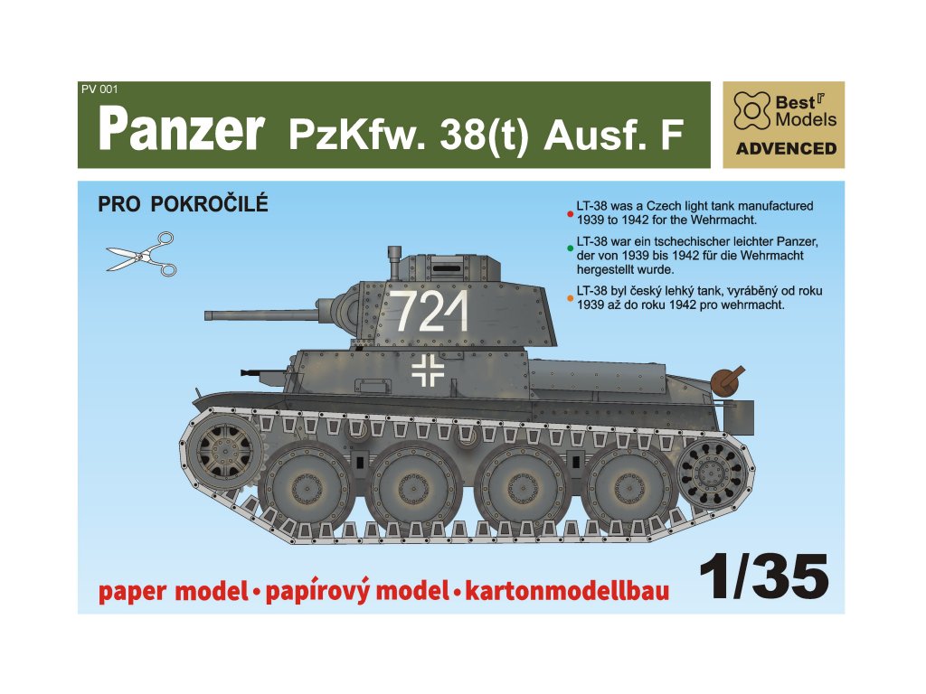 Panzer 38 (t) Ausf.F - PaperModel.cz