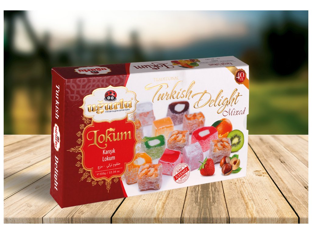 Ugurlu Tradiční turecký delight lokum - mix ovocných chutí i oříšků 350 ...