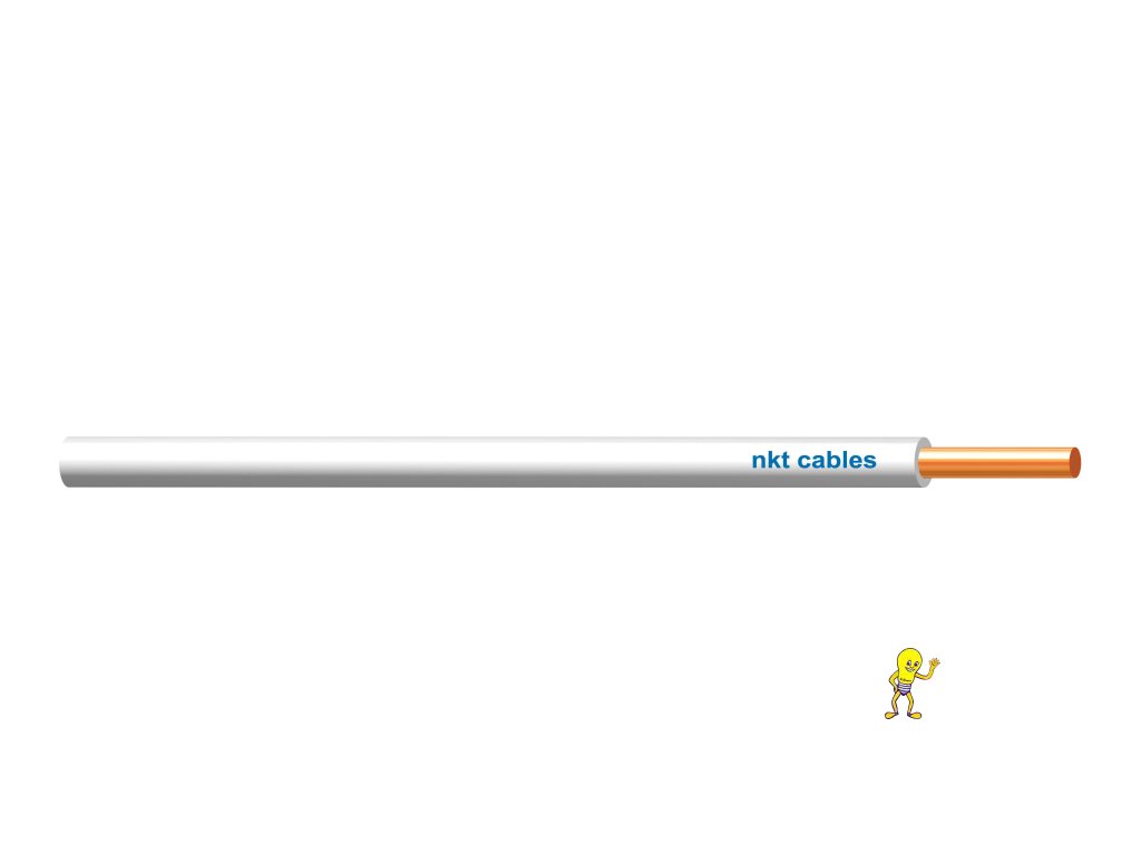 Vodič H05V-K 1 bílý lanko CYA měděné s izolací - prodejelektro.cz