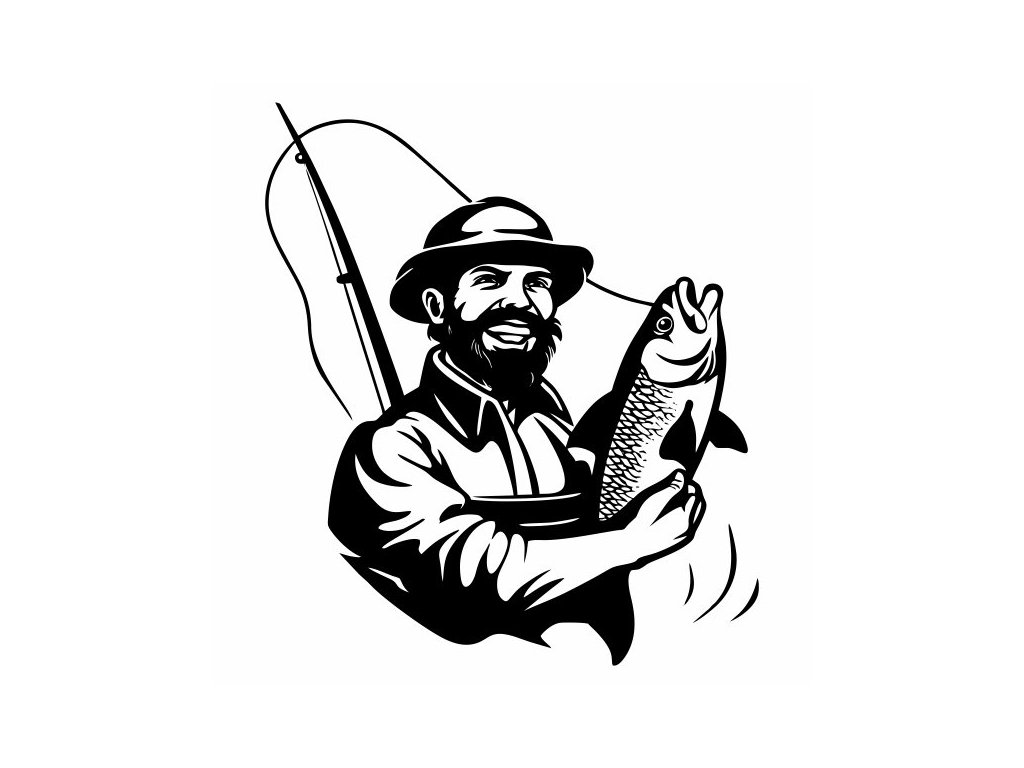 Rybář pískování obrázku | Skleněný shop cz
